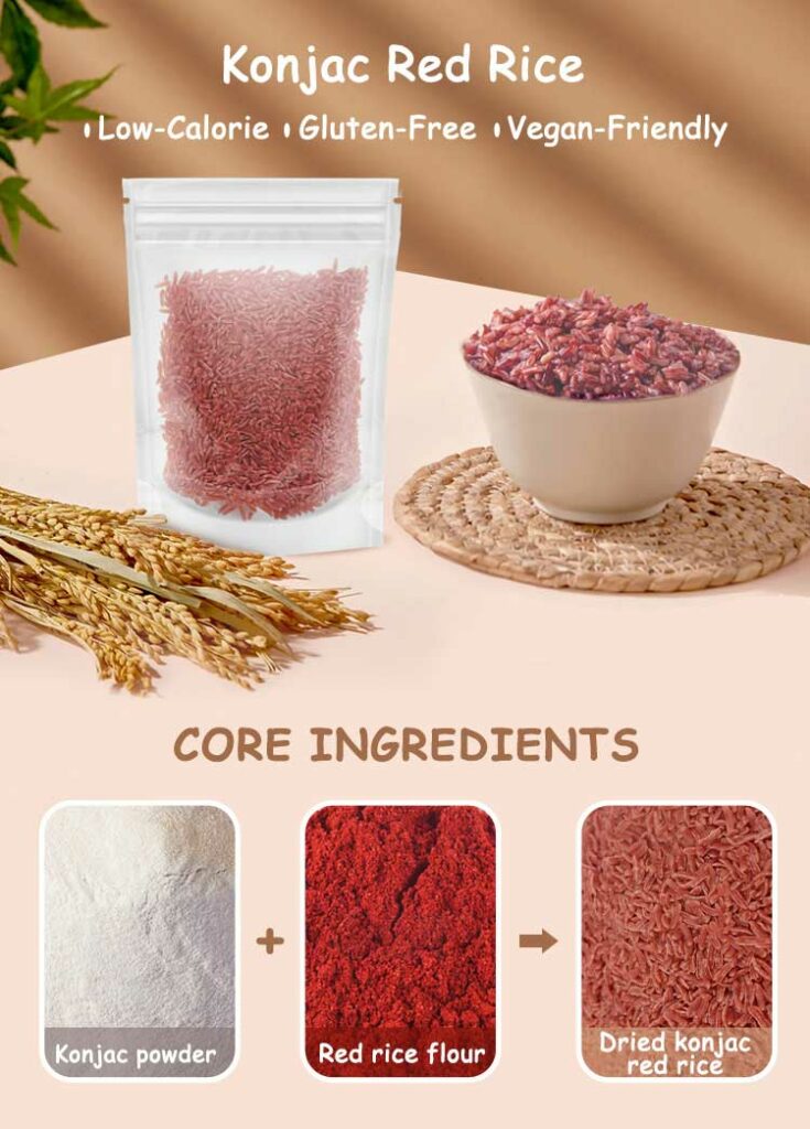 Dry Shirataki Red Rice , Dried Konjac Red Rice Bulk - Sichuan ...